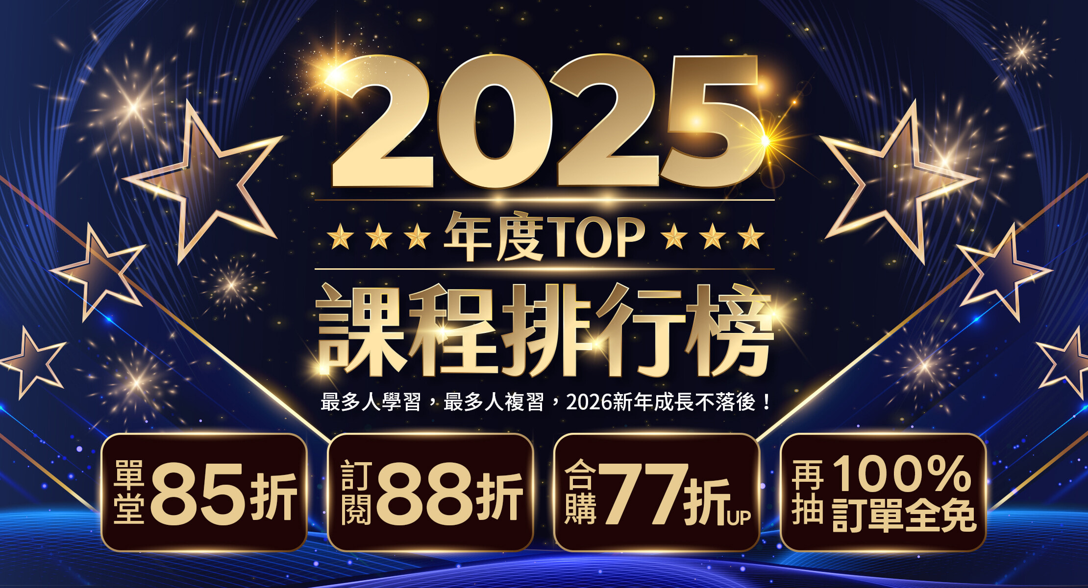 2025 年度 【課程】TOP 排行榜 - PressPlay Academy