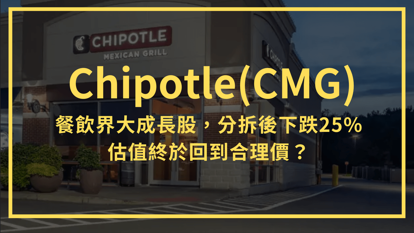 Chipotle(CMG)：餐飲界大成長股，分拆後下跌25% 估值終於回到合理價 - PressPlay Academy